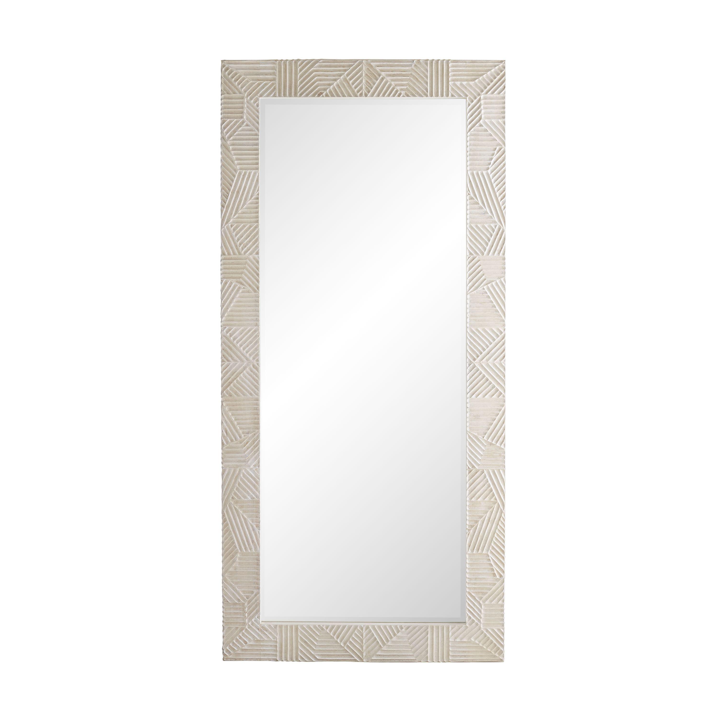 Marsh Floor Mirror White Wash Plain DW4004 Arteriors rooom s